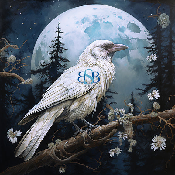 "Alaskan Treasure- The White Raven" - THE RAVENS – Blue Sky Brushworks