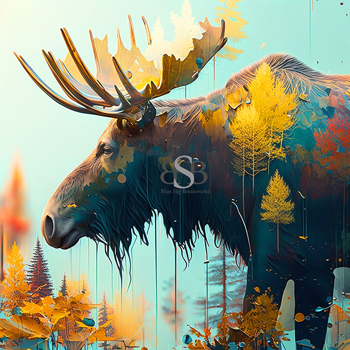 "Drip Moose" - THE ALASKAN ANIMALS – Blue Sky Brushworks